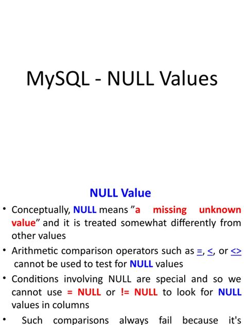 mysql handling null values pdf data management software logic