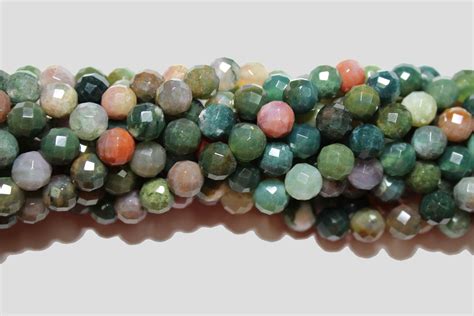 Indian Agate 10mm Round Faceted 38cm Strand Bead Trimming And Craft Co