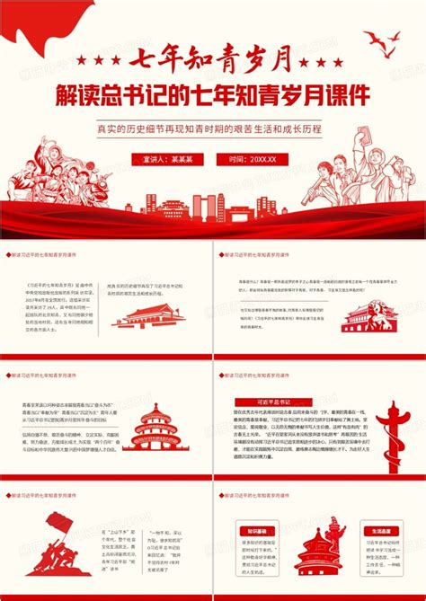 解读习近平的七年知青岁月课件动态ppt模板下载熊猫办公
