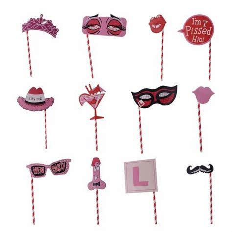 Maxbell 12 Pieces Photo Booth Props Wedding Bachelorette Party Mask