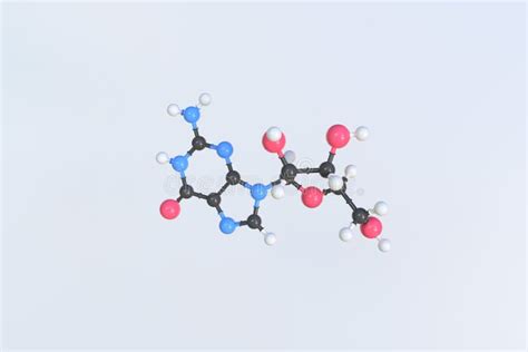 Guanosine Molecule Scientific Molecular Model Looping 3d Animation Stock Illustration