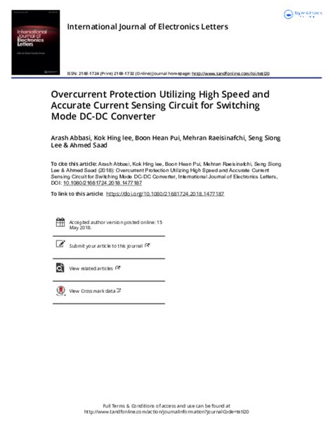 Pdf Overcurrent Protection Utilising High Speed And Accurate Current Sensing Circuit For