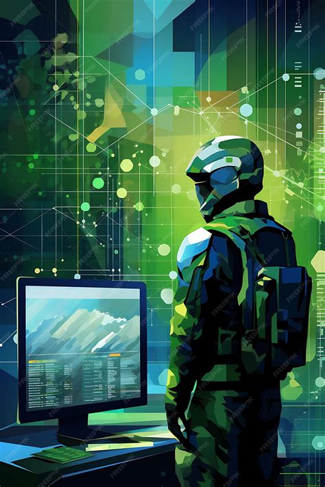 Premium Ai Image Intelligence Analyst Soldier Analyzing Data