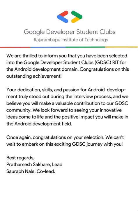 Rupeshkumar Bhosale On Linkedin Thrilled To Announce That Ive Been Selected For The Gdsc In