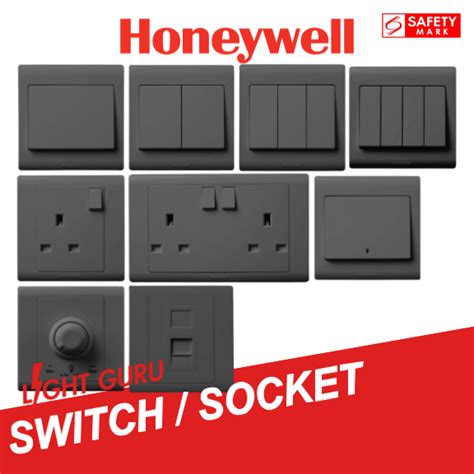 Honeywell Switch And Socket Titanium Black Champagne Safety Mark Certified Light Guru