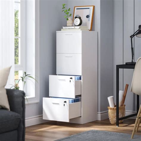 Nido 16w 4 Drawers Wood Storage File Cabinet With Lock Foter