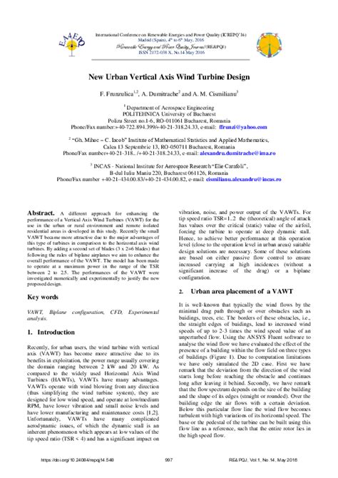 pdf new urban vertical axis wind turbine design