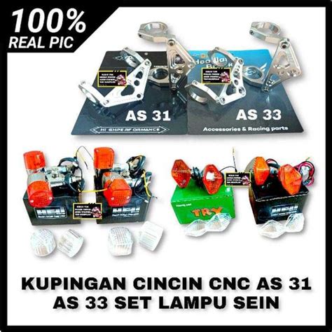 Jual Pangkon Breket Lampu Pesek Kupingan Cincin Cnc Super Pesek As 31 As 33 Import Set Lampu