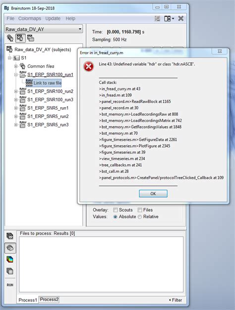 Unable To Link To An Eeg Continuous File Discussions Brainstorm