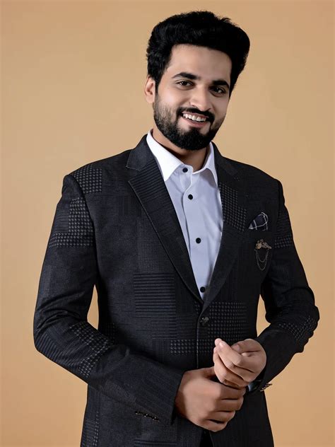 Classic Black Texture Blazer G3 Mbl01080