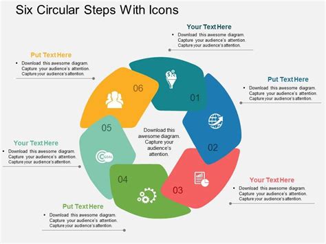 Six Circular Steps With Icons Powerpoint Template