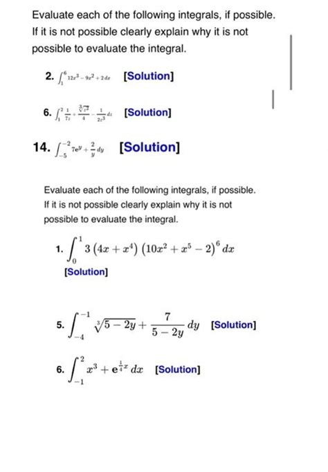 Solved Evaluate Each Of The Following Integrals If Chegg Com