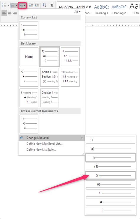 How To Create And Work With Multilevel Lists In Microsoft Word