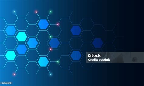 추상적인 기술 배경과 육각형 패턴과 기하학적 모양이 있는 디자인 요소 팔각형에 대한 스톡 벡터 아트 및 기타 이미지 팔각형