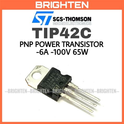Jual Sgs Thomson Tip42c Pnp Power Transistor Tip42 St Shopee Indonesia
