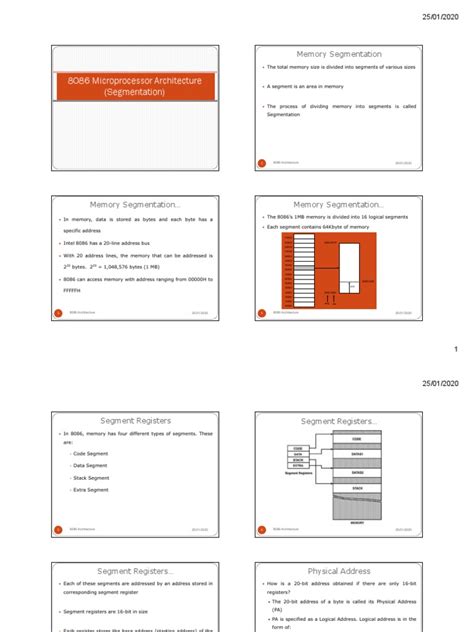 Memory Segmentation In 8086 Microprocessor Pdf Office Equipment