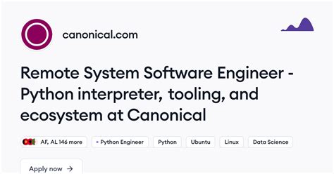 Canonical Hiring System Software Engineer Python Interpreter Tooling And Ecosystem • Remote