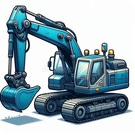 Blue Construction Digger Stock Illustration Illustration Of Infrastructure 363514033