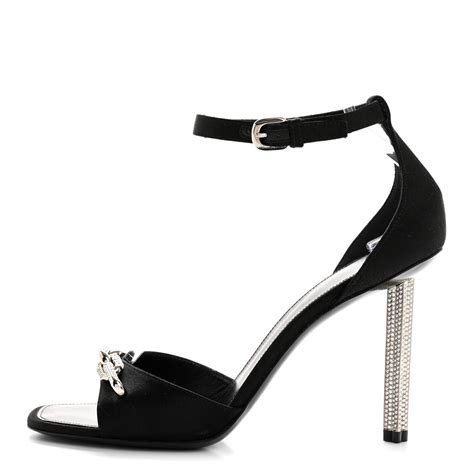 Louis Vuitton Satin Crystal Diva Sandal 38 Black 1733995 Fashionphile