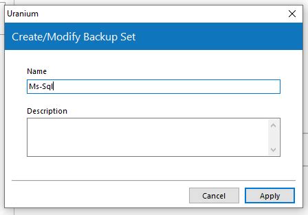 1 Configurare Un Backup Di Database Microsoft SQL Server Uranium Backup