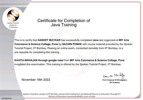 Sanket Waykar On Linkedin Java Iitbombay Spokentutorial