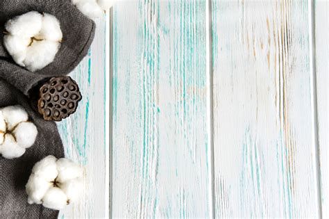 실제 목화 꽃 회색 모직 직물 및 나무 배경에 연꽃 배너 프레임 인사말 카드에 대 한 기초입니다 꽃이 있는 텍스트 프레임 0명에 대한 스톡 사진 및 기타 이미지 Istock