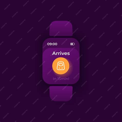 Premium Vector Trip Notice Smartwatch Interface Vector Template Railway Transportation Mobile