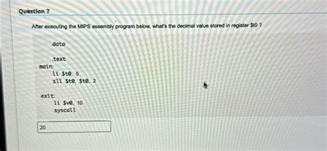 Solved After Executing The MIPS Assembly Program Below Chegg