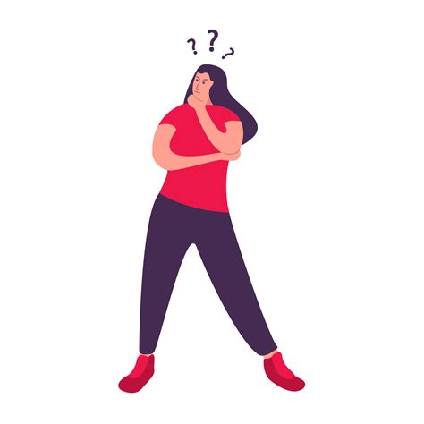 Thinking Woman With Question Mark Young Girl Thinking Cartoon