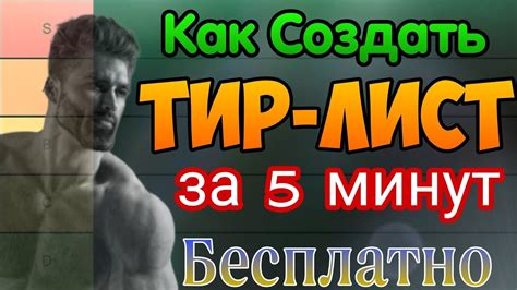 Как создать ТИР ЛИСТ за 5 МИНУТ в 2022 2023 ПОЛНЫЙ РАЗБОР Youtube