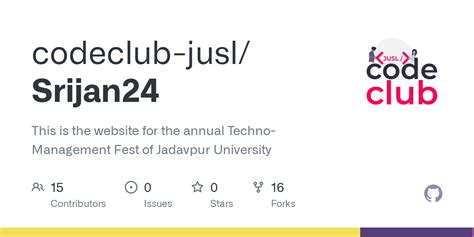 Github Codeclub Juslsrijan24 This Is The Website For The Annual Techno Management Fest Of