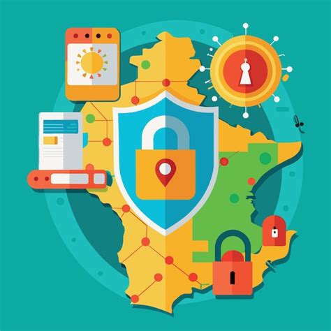 Premium Vector Map Of Portugal Illustration With Lock And Binary Code Background