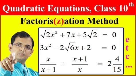 Factorisation Method Quadratic Equations Step By Step Youtube