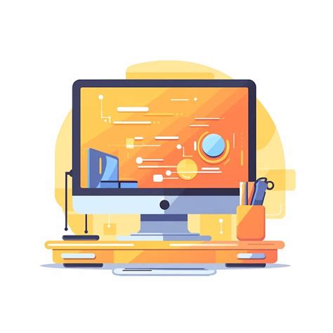 Premium Vector Computer Technology Pc Screen Desktop Isolated