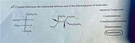 13 3 Points Determine The Relationship Between Each Of The Following Pairs Of Molecules