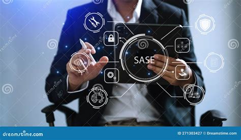 Sase Secure Access Service Edge Written On Green Key Royalty Free Stock