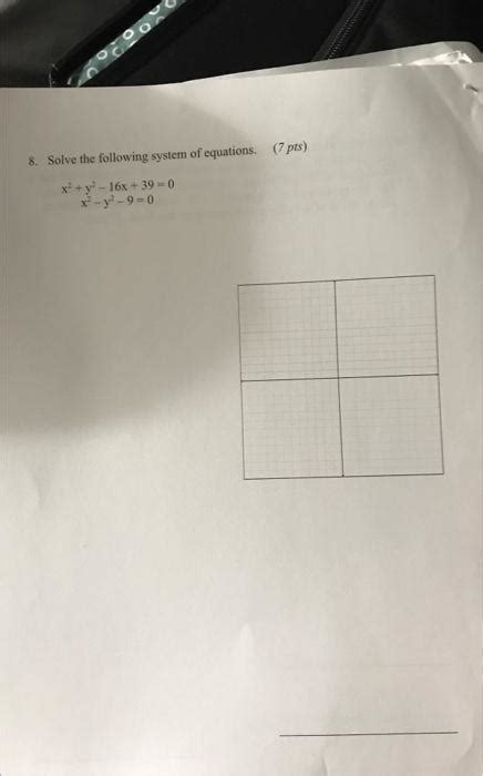 Solved 8 Solve The Following System Of Equations 7 Pts