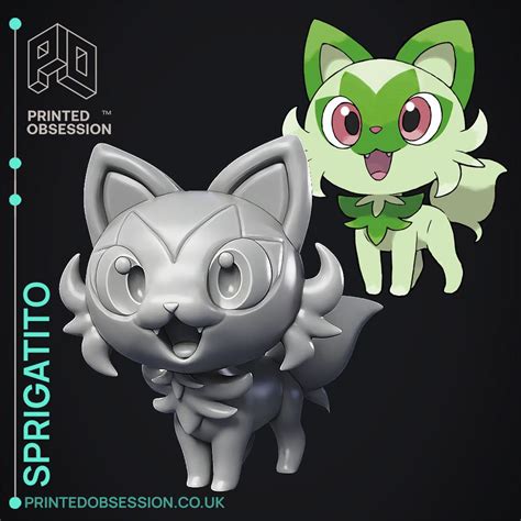 Sprigatito Pokemon Fan Art 3d Model By Printedobsession On Thangs