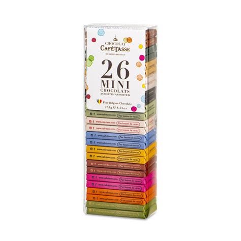 Café Tasse 26 Piece Assorted Mini Chocolate Bars World Wide Chocolate