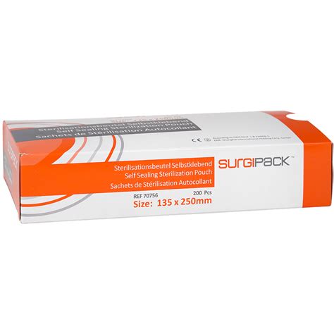 Surgipack Zelfklevende Sterilisatiezakjes 135mm X 250mm Zonder