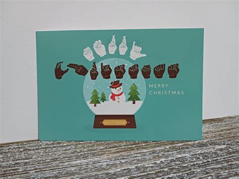 American Sign Language Asl Alphabet Merry Christmas Postcards Variety