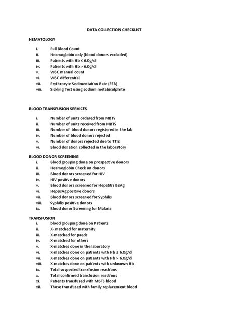 data collection checklist pdf