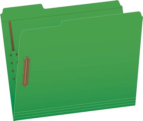 Amazon Com Pendaflex Fastener Folders 2 Fasteners Letter Size Green 1 3 Cut Tabs In Left