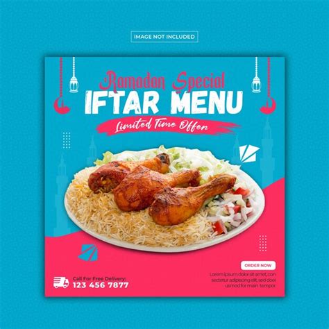 라마단 음식 메뉴 소셜 미디어 게시물 템플릿 Premium Psd 프리미엄 Psd 파일