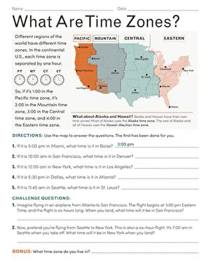 What Are Time Zones Worksheet Education Com Worksheets Library