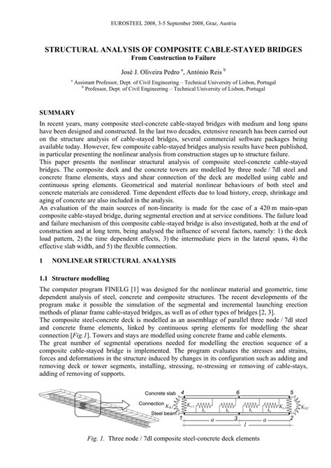 Pdf Structural Analysis Of Composite Cable Stayed Bridges From