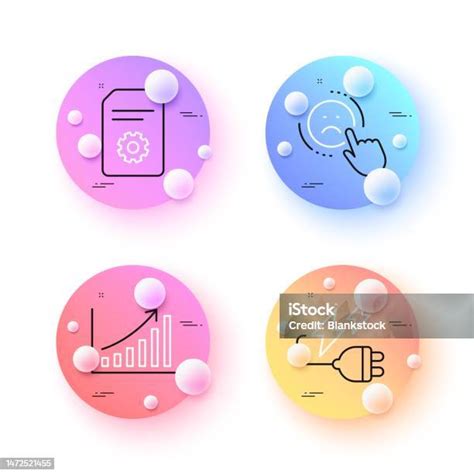 파일 설정 그래프 차트 및 싫어함 최소 선 아이콘 웹 응용 프로그램 인쇄용 벡터 3차원 형태에 대한 스톡 벡터 아트 및 기타