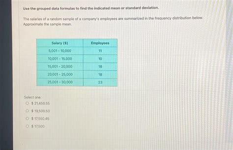 Solved Use The Grouped Data Formulas To Find The Indicated Chegg Com