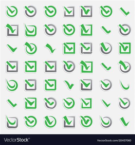 Checkbox Vote Marks Icons Set Check Vote Vector Image