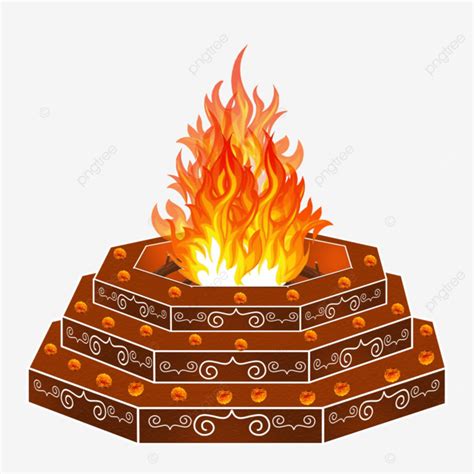 Hindu Indian Wedding Mandap Design Havan And Homam Vector Fire Image